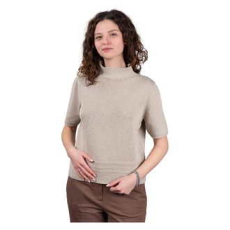 Gran Sasso Femme, Pulls, Beige, Taille: 38 FR Col roul&eacute;s