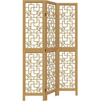 vidaXL 3-tlg. Raumteiler Braun Massivholz Paulownia - Vidaxl