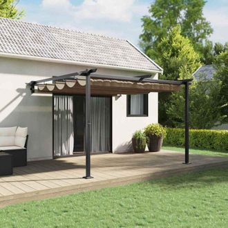 vidaXL Vidaxl - Gazebo mural Taupe Acier