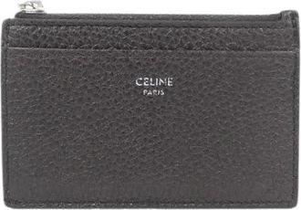 Celine Pre-owned Zipped Card Holder Calf Coin Case - Femme - Pre-owned - Noir - Taille: ONE Size