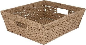 Simplify Großer Regalkorb | Maße: 38,1 x 33 x 12,7 cm | niederländisches Webdesign | Heimorganisation | Papierseilmaterial | ideal zum Verlassen von Räumen | i