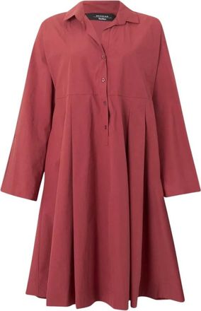 Max Mara Femme, Robes, Rouge, Taille: 40 FR Abito svasato in popeline di cotone