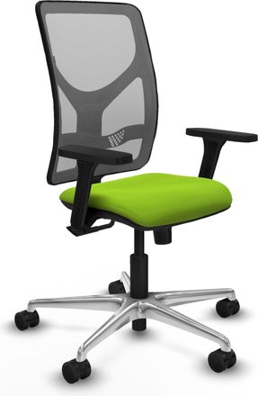 Piqueras y Crespo Arbeitsstuhl mit 3D-Armen, h&ouml;henverstellbare Lendenwirbelst&uuml;tze, ausgestattet mit 3 Positionen und Schneidschaum, mit Rollen 65 mm Nylon, Grau/Pistazi