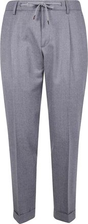 Barba Homme, Pantalons, Gris, Taille: M Roma Pleated Drawstring Pantalons