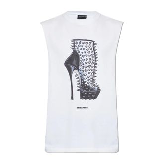 Dsquared2 Homme, Tops, Blanc, Taille: 2XL T-shirt sans manches