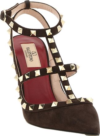 Valentino Garavani Womens Brown Calfskin High Heel Pumps