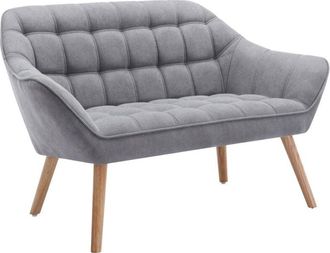 Vente-Unique Vente-unique - Canapé 2 places en tissu gris caserta