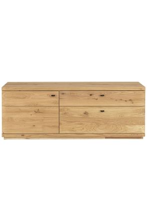 Linea Natura Lowboard, Eiche, Metall, Eiche, massiv, 1 F&auml;cher, 1 Schubladen, 165x62x48 cm, stehend, Wohnzimmer, Wohnw&auml;nde, Lowboards, Lowboards stehend