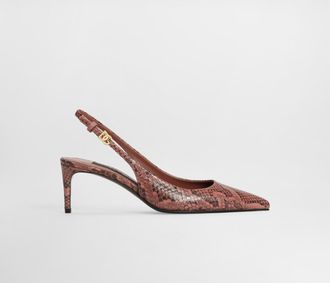 Dolce & Gabbana Slingback Aus Pythonleder - Frau Pumps Und Slingbacks Pink 40.5