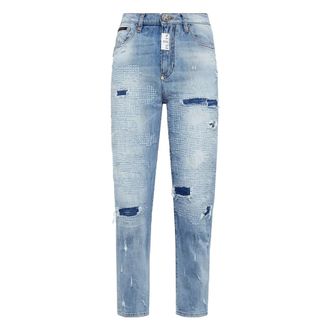 Philipp Plein Jeans Mom Fit - - Jeans - Damen - Blau - W26