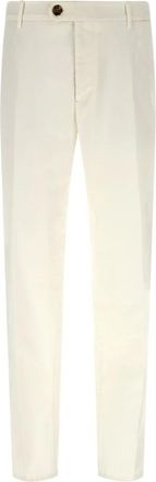 Brunello Cucinelli Homme, Pantalons, Blanc, Taille: 5XL Pantalon en gabardine teint en pi&egrave;ce