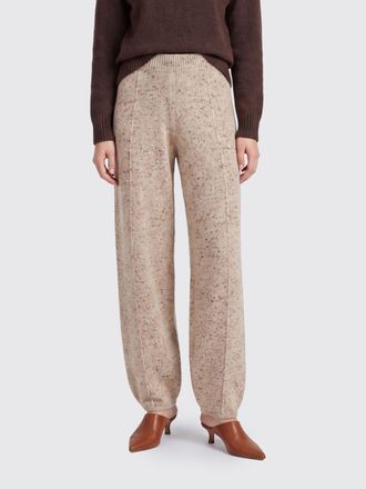 Fabiana Filippi Pantalon droit en maille en laine m&eacute;lang&eacute;e &agrave; taille haute