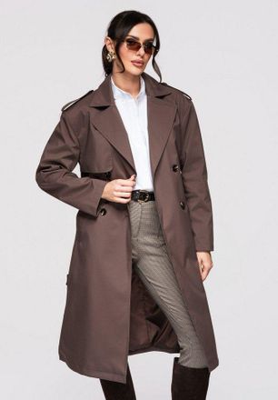 Ombre Trenchcoat Knie&shy;langer &Uuml;bergangsmantel im klassischen Trenchcoat-Stil klassischer Trenchcoat-Schnitt