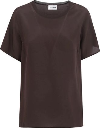 P.A.R.O.S.H. P.a.r.o.s.h., Femme, Tops, Brun, Taille: 42 FR Crepe de Chine Silk Blouse