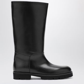 Dear Frances Loch Schwarze Vollnarbenlederstiefel