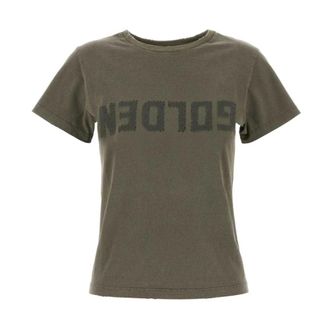 Golden Goose Star Crewneck T-Shirt - - Tops - Damen - Gr&uuml;n - M