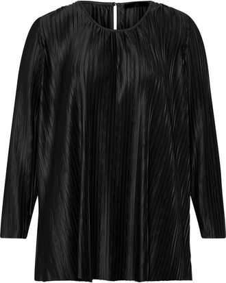 Emilia Lay Plissee-Bluse Rundhals-­Ausschnitt Emilia Lay schwarz