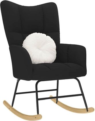 vidaXL Chaise à bascule Noir Tissu - Vidaxl