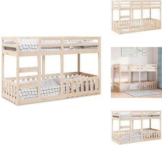 vidaXL Etagenbett 90x190 cm Massivholz Kiefer - Etagenbett - Etagenbetten - Hochbett - Etagenbett Kinder