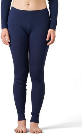 Lapasa Pantalon Thermique Femme 100% Laine Mérinos Maillot. de Corps à Manches Longues Chaud Automne/Hiver L49 Bleu Marine (Pantalon), XS