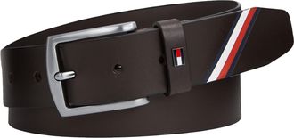 Tommy Hilfiger Herren Gürtel Denton 3,5 cm Corporate Ledergürtel, Braun (Testa Di Moro), 80