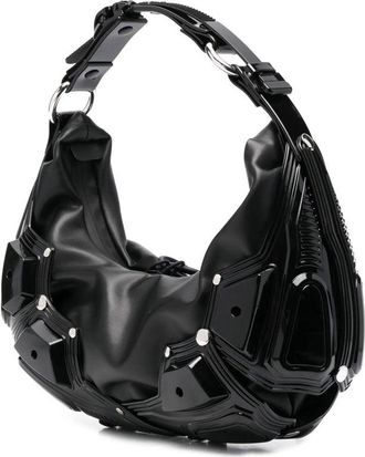 Innerraum Stud-Detailed Leather Belt Bag - Black
