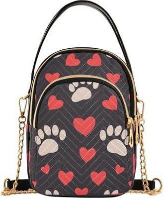 Mnsruu Sac à bandoulière pour femme, chien, animal domestique, coeur, sac à dos, sac à main, petit sac à bandoulière avec sangle réglable