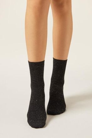 Calzedonia Kurze Socken Mit Cashmere Und Glitzergarn Schwarz