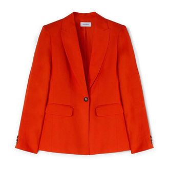 Motivi Einreihiger Blazer aus Leinenmischung - - Jackets - Damen - Rot - S