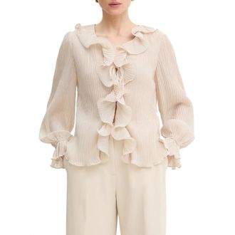 Guess Femme, Blouses et Chemises, Beige, Taille: 42 FR Faye Blouse
