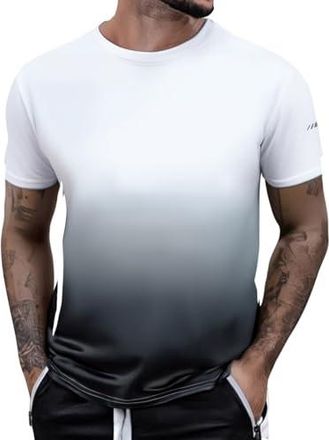 Generic T-shirt respirant en soie glac&eacute;e pour homme, Blanc., 5XL
