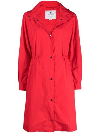Woolrich parka mi-longue &agrave; capuche - Rouge