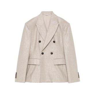 Brunello Cucinelli Double-breasted Blazer - - Jackets - Damen - Beige - S