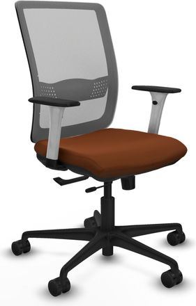 Piqueras y Crespo Schreibtischstuhl mit wei&szlig;en und schwarzen Armlehnen, h&ouml;henverstellbare Lendenwirbelst&uuml;tze, ausgestattet mit Syncro/Traslack und injiziertem Schaumsto