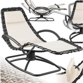 TecTake TecTake Chaise Longue Bain de Soleil Ergonomique avec Fonction de Bascule, Transat Jardin Exterieur Relaxation Camping Salon de Jardin Exterieur Amena