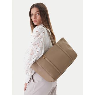 Calvin Klein Handtasche Calvin Klein Emblem Hw Pebble Tote LV04F3424G Beige