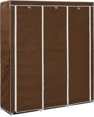 vidaXL Vidaxl - Armadio Con Scomparti E Aste Marrone 150x45x175 Cm In Tessuto