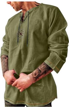 Generic Hauts &agrave; manches longues tendance pour hommes graphiques 2025 T-shirts amples d&eacute;t&eacute; en lin t-shirts amples coupe ample mignon solide tendance 2025 t-shi