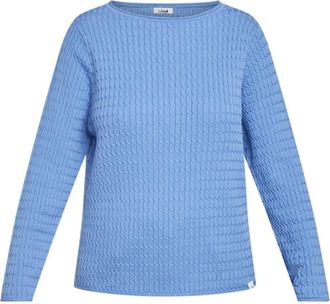 Lind Femme, Pulls, Bleu, Taille: 40 FR Tricot &agrave; col rond