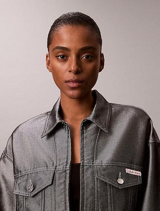 Calvin Klein Denim-bomberjacke - Denim Shine - Damen - M