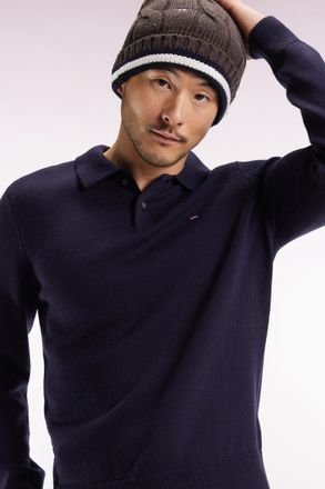 Eden Park Pull Col Maillot &Eacute;pais En Laine Et Coton Marine