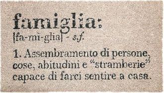 Villa D'Este Home Tivoli Victionary Fußmatte Familie 70 x 40 cm aus Kokos und PVC