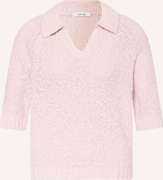 OPUS Strick-Poloshirt Posilly Aus Boucl&eacute; rosa