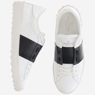 Valentino Garavani Mens Sneakers Open Leather White Trainers