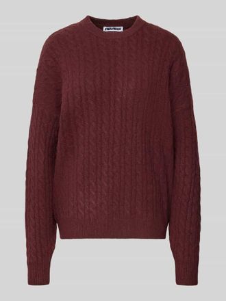 Review Oversized Fit Strickpullover mit Zopfmuster