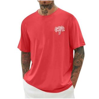 Generic Chemise &agrave; manches courtes pour homme - D&eacute;contract&eacute;e - Col rond - Style classique - Polyvalent - Respirant - Confortable - L&eacute;ger - Pour le sport en ple