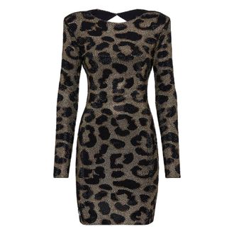 Philipp Plein Short Dress Leopard - - Dresses - Damen - Braun - L