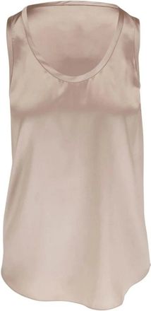 Brunello Cucinelli Femme, Tops, Rose, Taille: 42 FR Scoop-neck Silk Vest