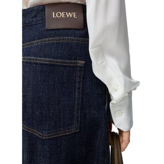Loewe Jean ceintur&eacute; en denim de coton l&eacute;ger