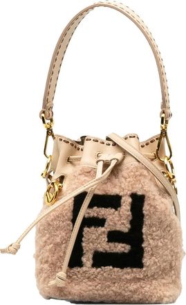 Fendi Hobo Bags - Shearling Mini Mon Tresor Bucket Bag - Gr. unisize - in Gold - für Damen